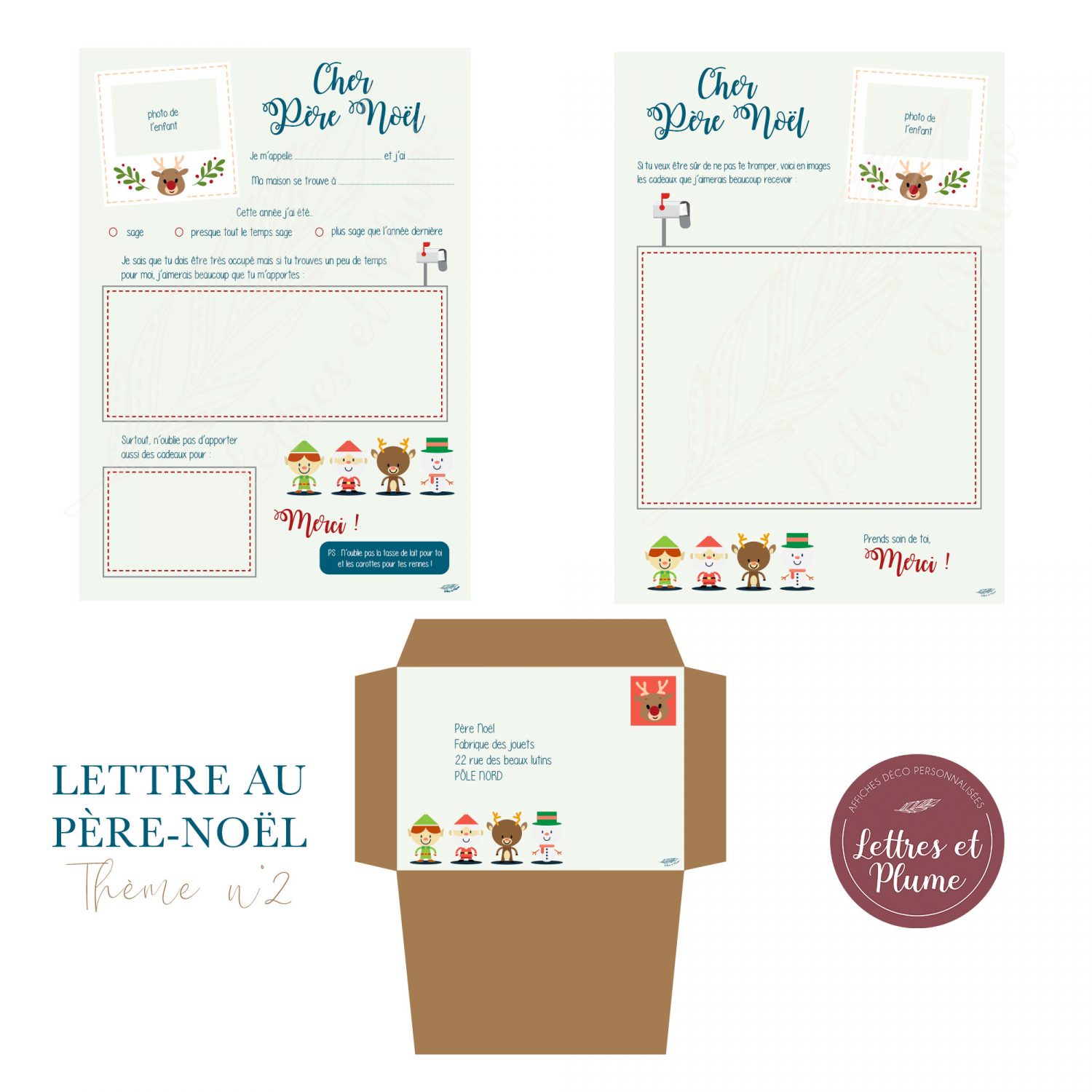 Lettres au Père Noël à imprimer gratuitement | Avec tout mon amour